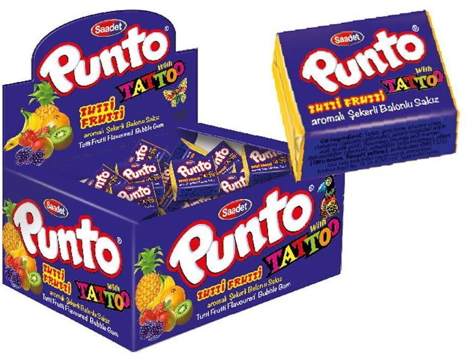 Punto Sakız Tatto Tatlı 100'lü X 1 Adet - Topi Toptan Satış