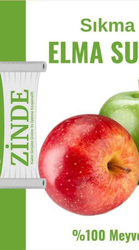 Zinde %100 Sıkma Elma Suyu 250 ml X 12 Adet - Topi Toptan Satış
